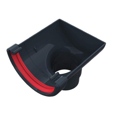 Anthracite Grey Round Gutter Stop End Outlet, Freeflow 112mm Rain Water ...