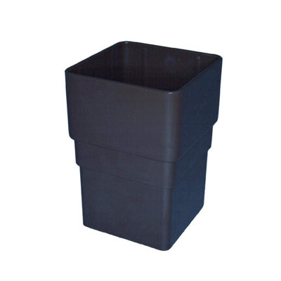 Anthracite Grey Square 65mm Downpipe Straight Connector, Freeflow Water ...