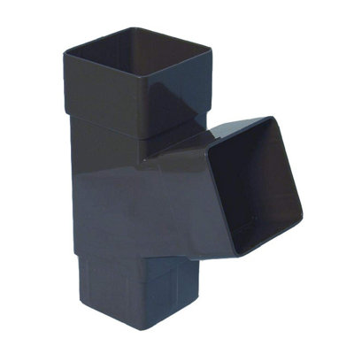 Anthracite Grey Square Downpipe Branch Connector, Freeflow Rain Water ...