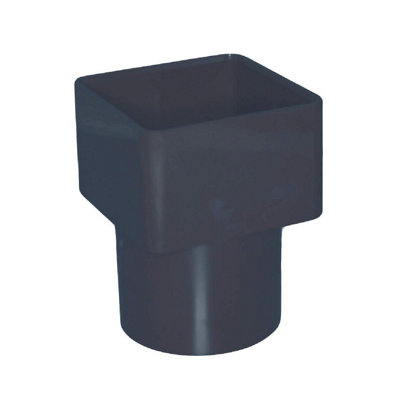 Anthracite Grey Square to Round Downpipe Adaptor Connector, Freeflow ...