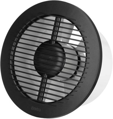 Anthracite Silent Round Bathroom Extractor Fan 150mm / 6" | DIY at B&Q