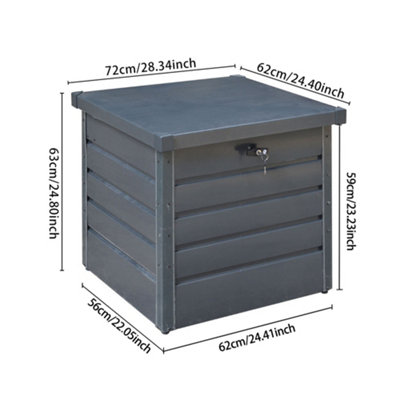 Anthracite Waterproof Metal Outdoor Garden Storage Box Lockable Flat ...