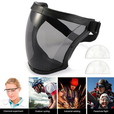 Anti-Fog Full Face Safety Shield with Filters - Clear Protective Visor ...