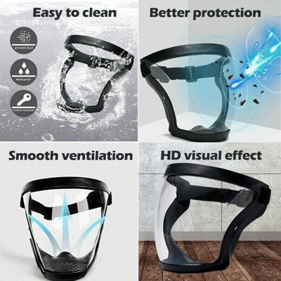 Anti-Fog Full Face Safety Shield with Filters - Clear Protective Visor ...