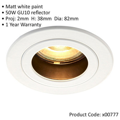 Anti-Glare Recessed Ceiling Downlight - Dimmable 50W GU10 Reflector ...