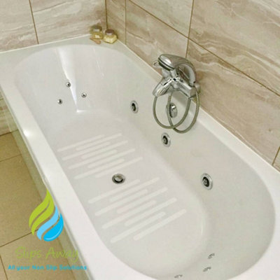 Anti Slip Bath & Shower Stickers 8x White Strips