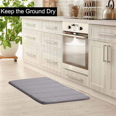 Anti Slip Foam Door Mats Silver Grey Luxury Large Floor Mats Anti ...
