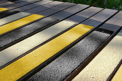 Anti-Slip GRP Decking Strips 50mm x 3m Yellow - PACK OF 5