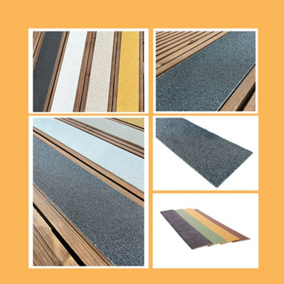 Anti-Slip GRP Decking Strips - Black - 10 Pack - (50mm x 1000mm). | DIY ...