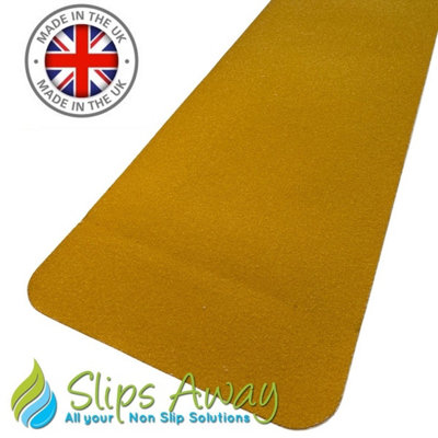Anti Slip Tread Cleats Pre Cut Tiles 150mm x 610mm Yellow 3 pack
