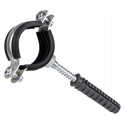 Anti Vibration Single Metal Pipe Clips Clamps Rubber Lined for 25-30mm ...