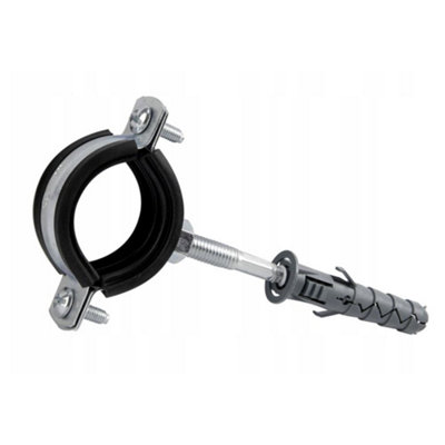 Anti Vibration Single Metal Pipe Clips Clamps Rubber Lined for 32-37mm ...