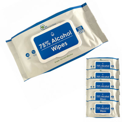Antibacterial Multi-Surface Wipes - Pack of 5 - 50 Wipes per Pack ...