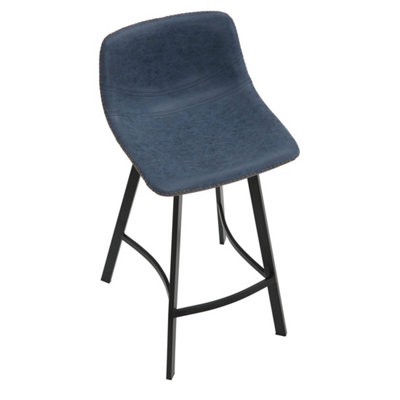 Antico Faux Leather Kitchen Bar Stool, Matt Black Fixed Height Legs ...