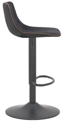 Antico Faux Leather Kitchen Bar Stool, Matt Black Stem & Base ...