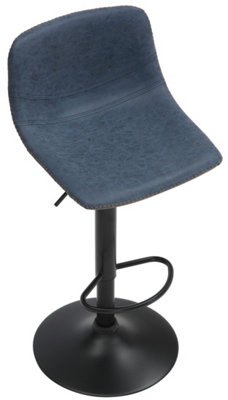 Antico Faux Leather Kitchen Bar Stool, Matt Black Stem & Base ...
