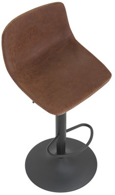 Antico Faux Leather Kitchen Bar Stool, Matt Black Stem & Base ...