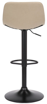 Antico Faux Leather Kitchen Bar Stool, Matt Black Stem & Base ...