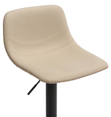Antico Faux Leather Kitchen Bar Stool, Matt Black Stem & Base ...