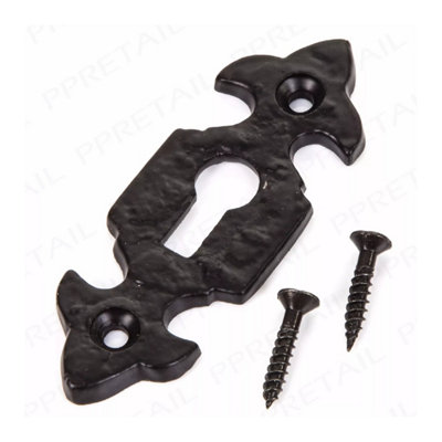 Antique Black Cast Iron Escutcheon Plates Keyhole Cover Key Hole Door ...
