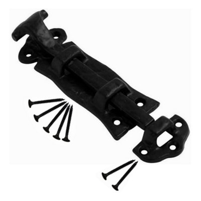 Antique Black Door Bolt Scroll Style Surface Mounted Sliding Lock 200mm ...