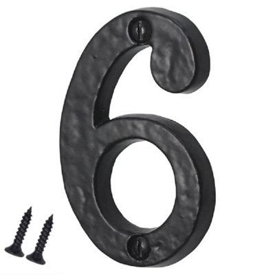 Antique Black Door Number Screw On 3 Inch Cast Iron Elegant & Bold ...