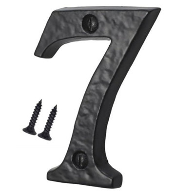 Antique Black Door Number Screw On 3 Inch Cast Iron Elegant & Bold ...