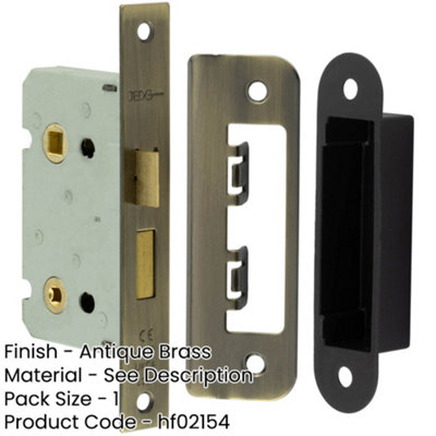 Antique Brass Bathroom Locks with Square Forend and Radiused Strike ...