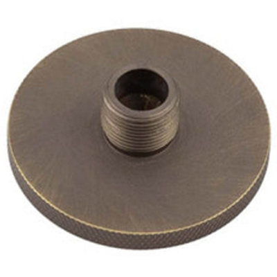 Antique Brass Knurled Base Wall-Mounted Door Stop 50mm Diameter - Solid ...