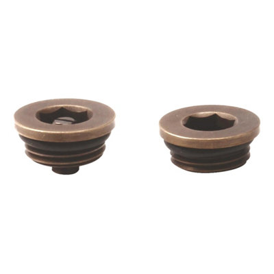 Antique Brass Manual Radiator Air Vent & Blanking Plug Set - 1/2" BSP ...