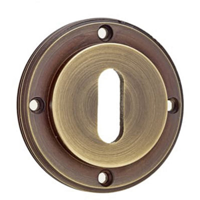 Antique Brass Standard Keyway Escutcheons with No Rose Design - Solid ...