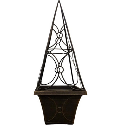 Antique Bronze Effect Eclipse Cage Trellis Planter 24cm | DIY at B&Q