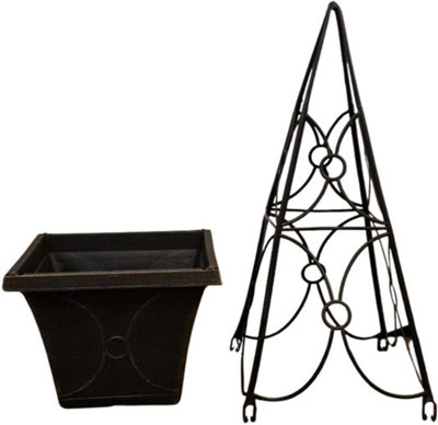 Antique Bronze Effect Eclipse Cage Trellis Planter 24cm | DIY at B&Q