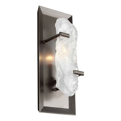 Antique Bronze Wall Light with Crystal Glass and Concealed Bulb, LED ...