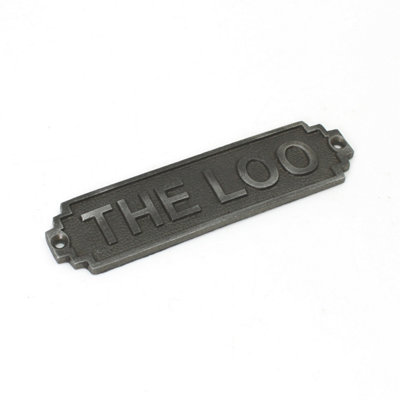 Antique Cast Iron The Loo Door Sign/Plaque - 148mm