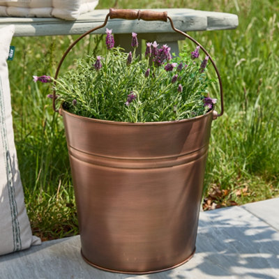 Antique Copper Indoor Outdoor Garden Decor Bucket Planter Pot (Dia ...