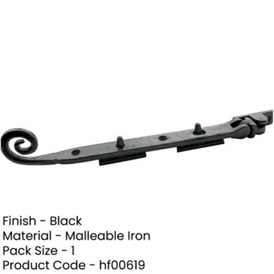 Antique Curly Tail Casement Stays 250mm in Elegant Black Finish ...