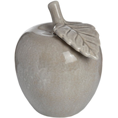 Antique Grey Large Ceramic Apple | DIY at B&Q