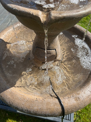 Antique Stone Effect Classic Grey 3 Tier Fountain Water Feature
