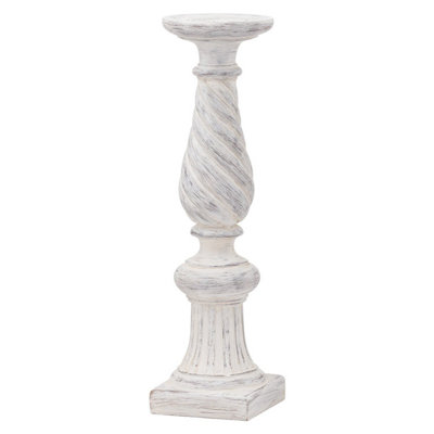 Antique White Large Twisted Candle Column | DIY at B&Q