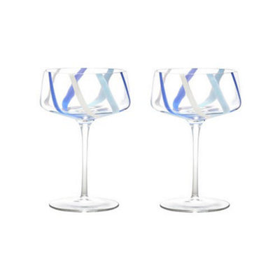 Anton Studio Designs Rio Azure Set of 2 Champagne Saucers