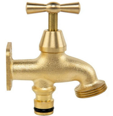 Anywhere Brass Tap 3/4" Hose Connected Garden Bib Watering Quick ...