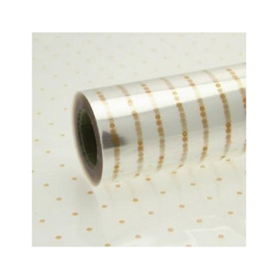 Apac 80cm X 100m Printed Film Roll Gold Dots (One Size)