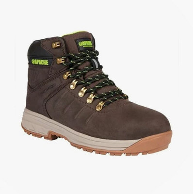 Apache Moose Jaw Waterproof Safety Work Boots Brown (Sizes 5-13)