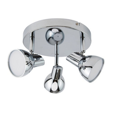 Apollo 3 X 5W Led Chrome Spotlight Round Plate | DIY at B&Q