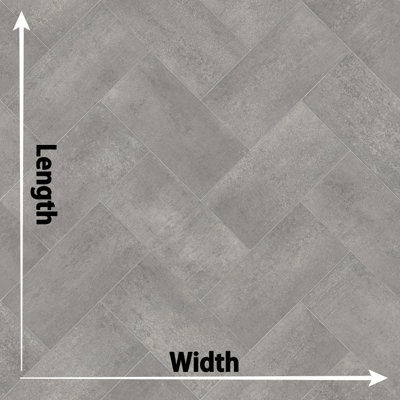 Apollo Herringbone Grey Tile Vinyl Floor Sample 20cm x 20cm