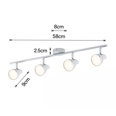 Apollo - Polished Chrome 4 Way Adjustable LED Spotlight