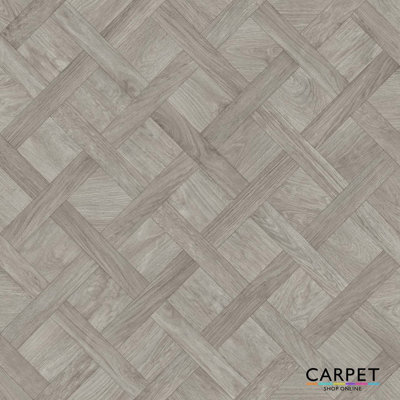 Apollo Storm Grey Basket Weave Vinyl Floor 2m x 3m