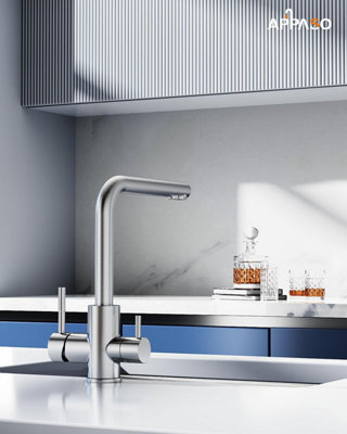 Appaso 3-in-1 Filtered Water Kitchen Mixer Tap - Brushed Stainless ...