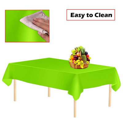 Apple Green Plastic Table Cover, Disposable Wipe Clean Waterproof ...